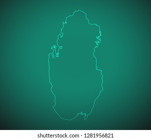 Map Qatargreen Map On Dark Background Stock Vector (Royalty Free ...