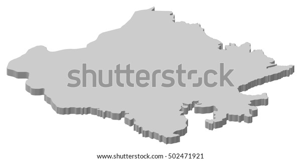 Map Rajasthan India 3dillustration Stock Vector (Royalty Free) 502471921
