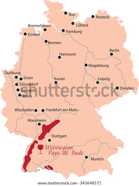 「Map Region Pays De Bade Germany」のベクター画像素材（ロイヤリティフリー） 343648571