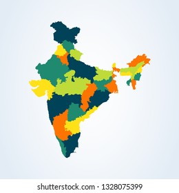 Large Detailed Map India All Subdivisions Stock Vector (Royalty Free ...