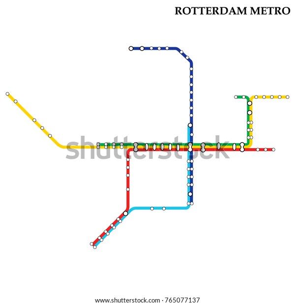 Map Rotterdam Metro Subway Template City: เวกเตอร์สต็อก (ปลอดค่า ...