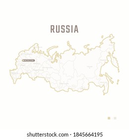 Map Russia Border Cities Capital Moscow Stock Vector (Royalty Free ...
