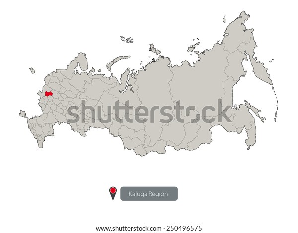 Map Russia Kaluga Region Stock Vector (Royalty Free) 250496575