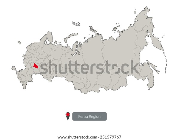 Map Russia Penza Region Stock Vector (Royalty Free) 251579767 ...