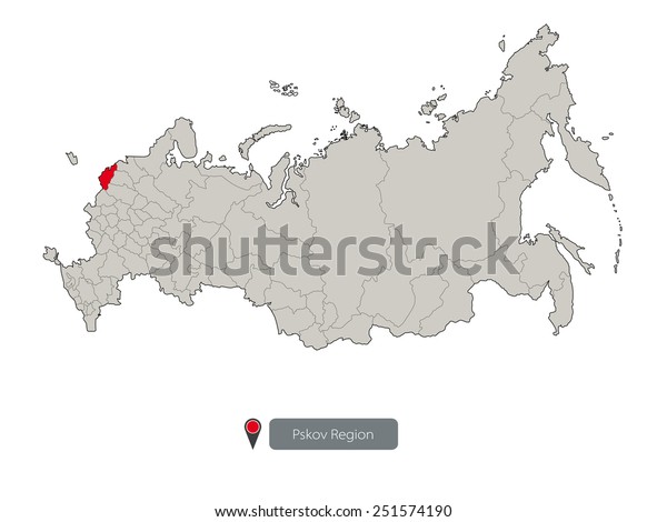 Map Russia Pskov Region Stock Vector (Royalty Free) 251574190