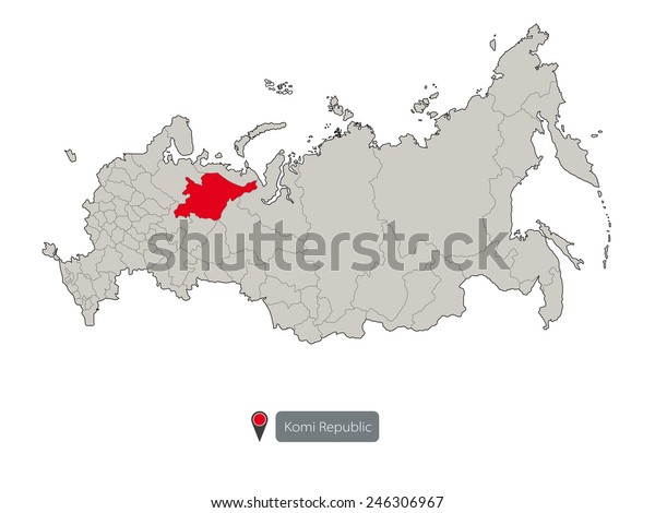 Map Russia Republic Komi Stock Vector (Royalty Free) 246306967