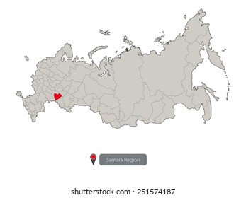 Map Russia Samara Region Stock Vector (Royalty Free) 251574187