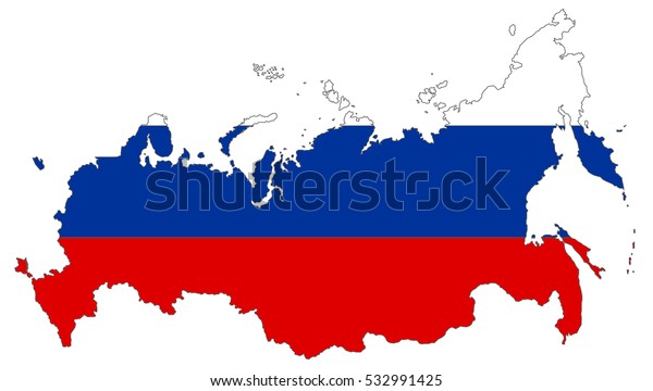 Map Russian Federation National Flag Isolated Stock Vector (Royalty ...
