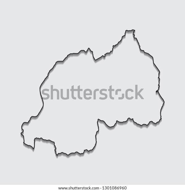 Map Rwanda Shadow On Gray Backgroundeps10 Stock Vector (Royalty Free ...
