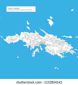 Map Saint Thomas States Virgin Islands Stock Vector (Royalty Free ...