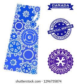 Map Saskatchewan Province Formed Blue Wheel Stock Vector (Royalty Free ...