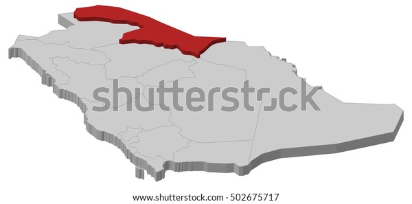 Map Saudi Arabia Northern Borders Province Stock Vector (Royalty Free ...