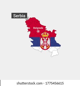 Map Serbia Flag Fill Without Kosovo Stock Vector (Royalty Free ...
