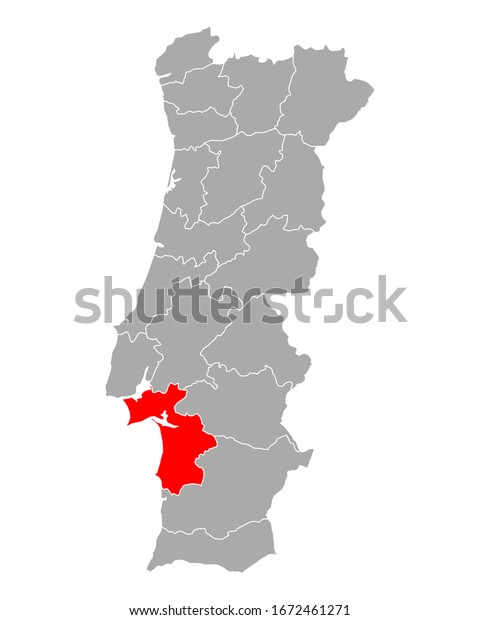 Map Setubal Portugal On White Stock Vector (Royalty Free) 1672461271 ...