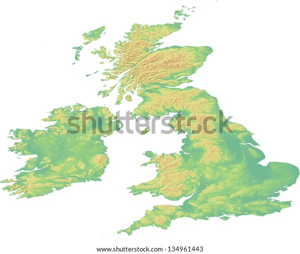 Map Showing Land Topography Great Britain Stock Vector (Royalty Free ...