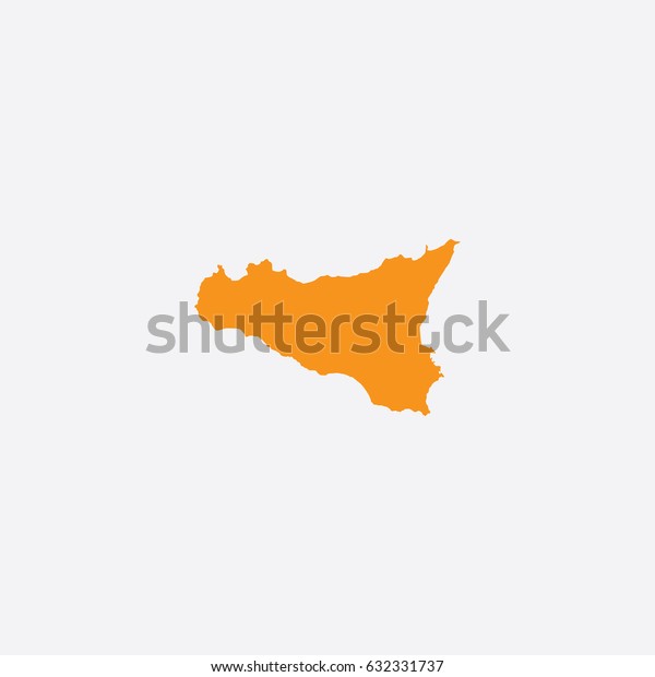 Map Sicily Italy Vector Illustration Stock Vector (Royalty Free) 632331737