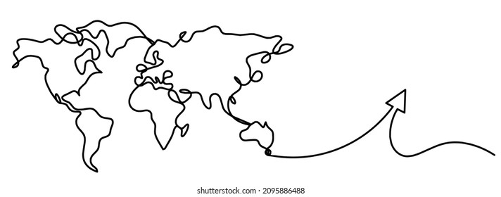 Map Sign Direction Line Drawing On Stock Vector (Royalty Free ...
