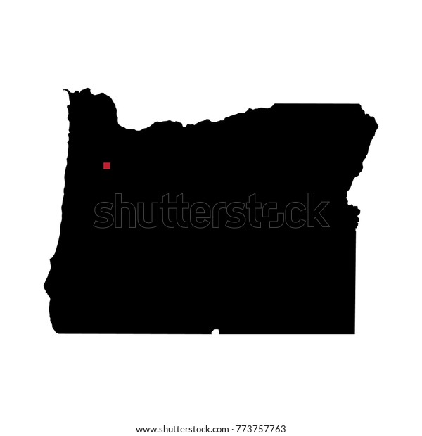 Map Silhouette State Oregon Capital City Stock Vector (Royalty Free ...