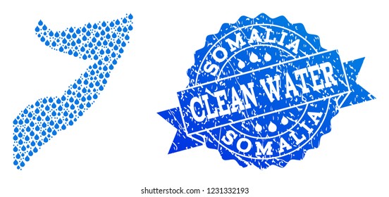 Map Somalia Vector Mosaic Clean Water Stock Vector (Royalty Free ...