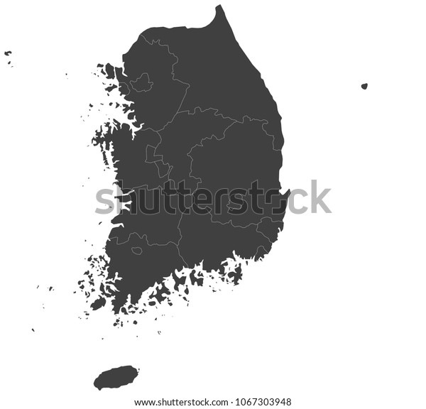 Map South Korea Split Into Regions: เวกเตอร์สต็อก (ปลอดค่าลิขสิทธิ์ ...
