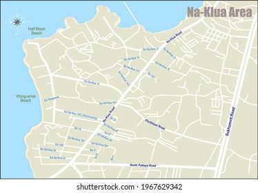 Map South Pattaya Naklua Point Location Stock Vector (Royalty Free ...