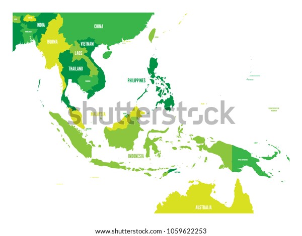Map Southeast Asia Vector Map Shades Stock Vector (Royalty Free) 1059622253
