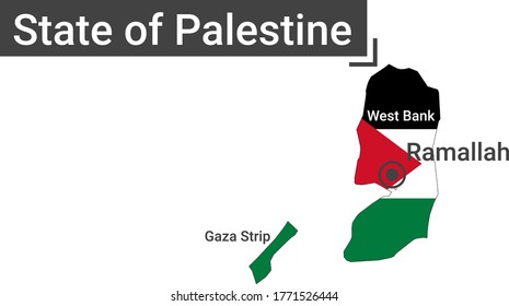 Map State Palestine Flag Shape Stock Vector (Royalty Free) 1771526453 ...