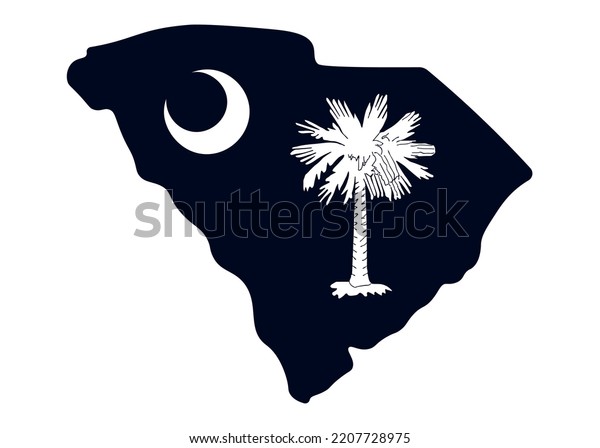 Map State South Carolina Official Flag Stock Vector (Royalty Free ...