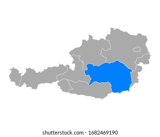 Austria Higt Detailed Map Subdivisions Administrative Stock Vector ...