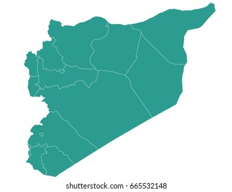 Map Syria Isolated On White Background Stock Vector (Royalty Free ...
