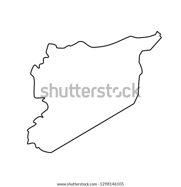 Map Syria Outline Silhouette Syria Map Stock Vector (Royalty Free ...