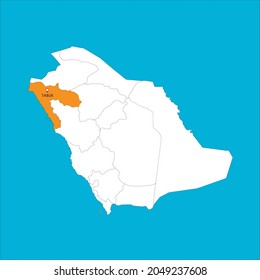 Map Tabuk Region Saudi Arabia Location Stock Vector (Royalty Free ...