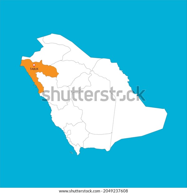 Map Tabuk Region Saudi Arabia Location Stock Vector (Royalty Free ...