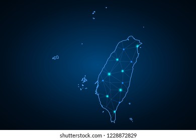 Vektor Stok Map Taiwan Wire Frame 3d Mesh (Tanpa Royalti) 1228872829 ...