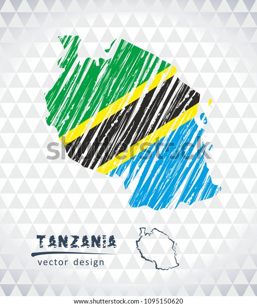 Map Tanzania Hand Drawn Sketch Pen Stock Vector (Royalty Free ...