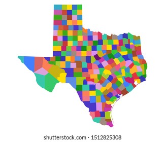 Colorful Texas Political Map Clearly Labeled: vector de stock (libre de ...