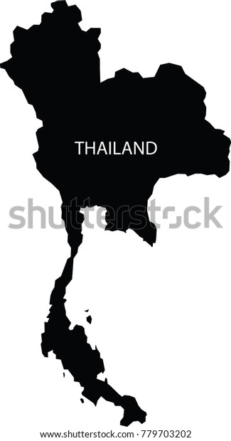 Map Thailand Vector Black On White Stock Vector (Royalty Free ...