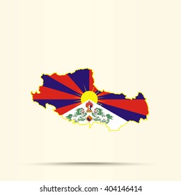 Map Tibet Tibet Flag Colors Stock Vector (Royalty Free) 404146414 ...