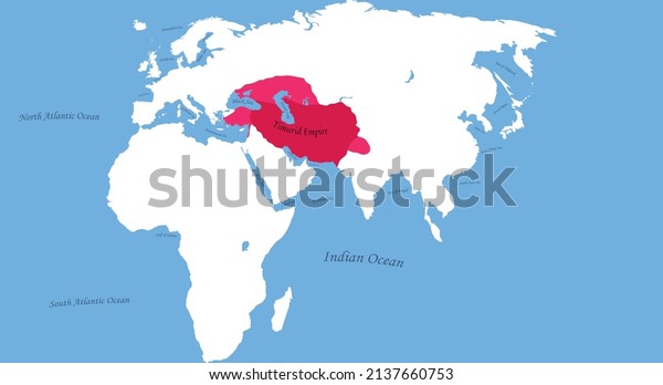 Map Timurid Empire Borders Asia Middle Stock Vector (Royalty Free ...