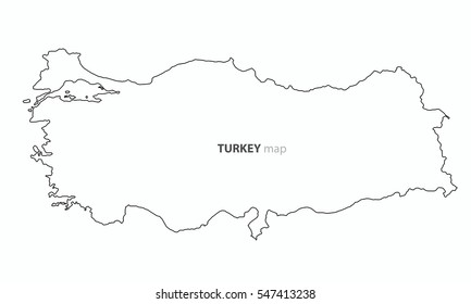Map Turkey Country Outline Vector Background Stock Vector (Royalty Free ...