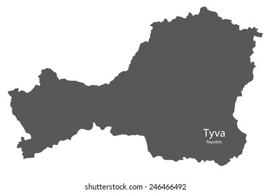 Map Tyva Republic Russia Stock Vector (Royalty Free) 246466492 ...