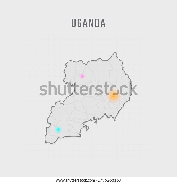 Map Uganda All States Radar Spot Stock Vector (Royalty Free) 1796268169 ...