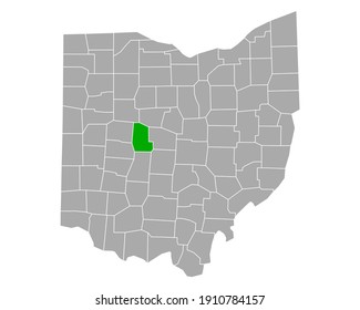Map Union Ohio On White Stock Vector (Royalty Free) 1910784157 ...