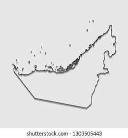 Map United Arab Emirates Shadow On Stock Vector (Royalty Free ...