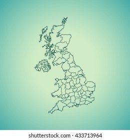 Old Uk Counties Map Vintage Paper 스톡 벡터(로열티 프리) 1265861968 | Shutterstock