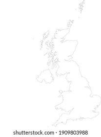 Scotland Outline Map National Borders Country Stock Vector (Royalty ...