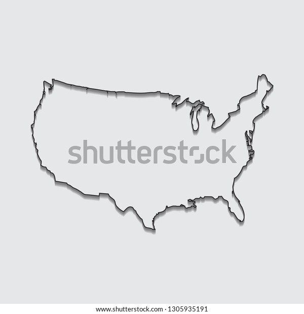 Map United States America Shadow On Stock Vector (Royalty Free ...