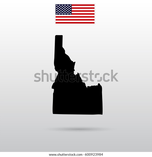 Map Us State Idaho American Flag Stock Vector (Royalty Free) 600923984 ...