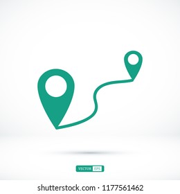 Start Location End Location Icon Map Stock Vector (Royalty Free ...