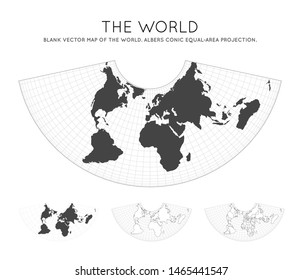 Map World Albers Conic Equalarea Projection Stock Vector (Royalty Free ...